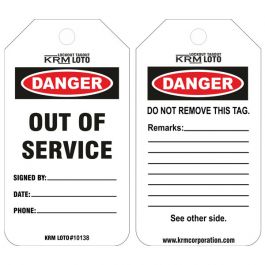 DANGER - OUT OF SERVICE TAG (SET OF 10 PCS)