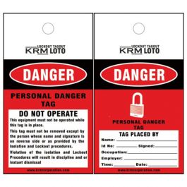 KRM LOTO - PERSONAL DANGER - TAG (SET OF 10 PCS)