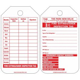 KRM LOTO - FIRE EXTINGUISHER INSPECTION TAG (CUSTOMISED TAG) (SET OF 10 ...