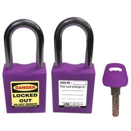 OSHA SAFETY LOCK TAG PADLOCK – METAL SHACKLE-PURPLE