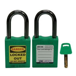OSHA SAFETY LOCK TAG PADLOCK - NYLON SHACKLE- green