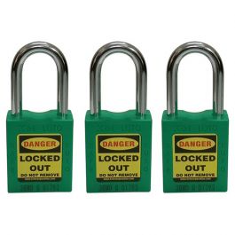 OSHA Safety Lock Tag Padlock - Metal Shackle with Alike Key (Set of 3 pcs)