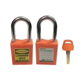 OSHA SAFETY LOCK TAG PADLOCK – METAL SHACKLE-ORANGE