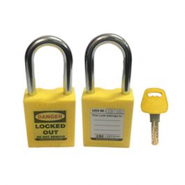 OSHA SAFETY LOCK TAG PADLOCK – METAL SHACKLE-YELLOW