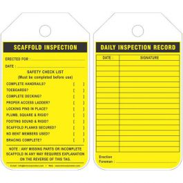 KRM LOTO - DAILY INSPECTION RECORD SCAFFOLD TAG - YELLOW (SET OF 10 PCS)