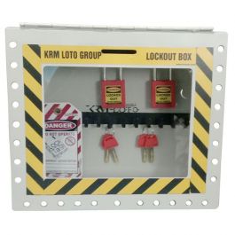 KRM LOTO – PORTABLE/WALL MOUNTED UNIQUE GROUP LOCKOUT BOX GREY (27HOLES ...