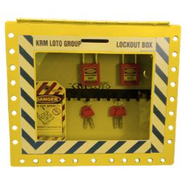 KRM LOTO – PORTABLE/WALL MOUNTED UNIQUE GROUP LOCKOUT BOX YELLOW ...