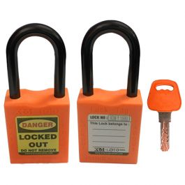 OSHA Safety Lock Tag Padlock - Nylon Shackle with Differ Key