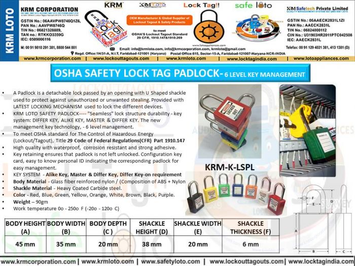 Osha Safety Colors Table